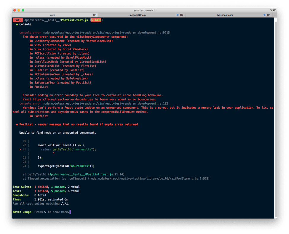 Component Testing with React Native Testing Library